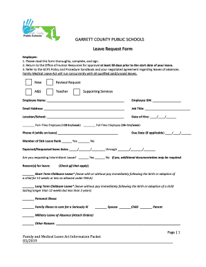 Fillable Online Human Resources Forms - Garrett County Public Schools ...