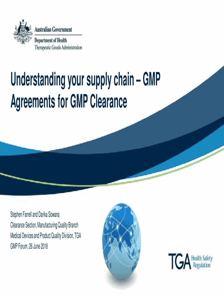 Fillable Online Understanding your supply chainGMP Agreements for GMP ...