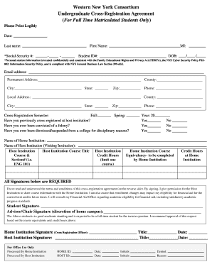 Fillable Online cross registration form - Daemen College Fax Email ...