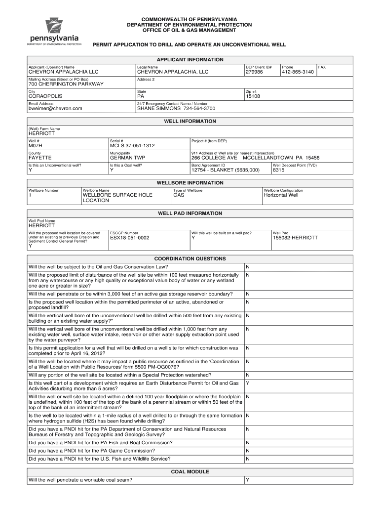 Fillable Online Office of Oil and Gas Management - Pennsylvania DEP ...