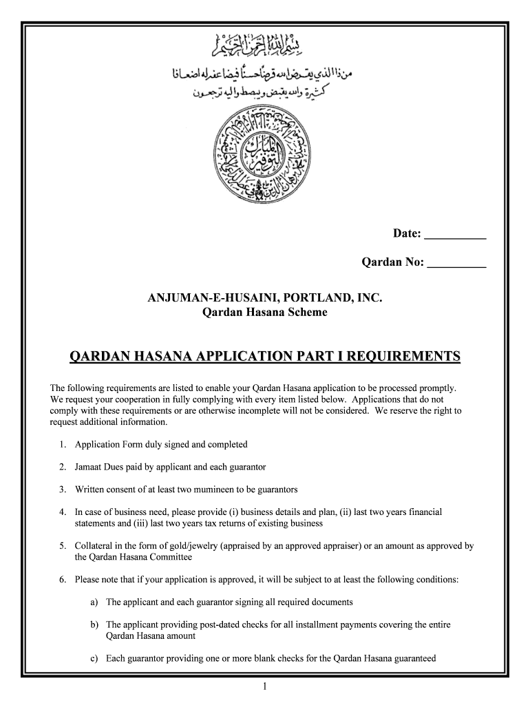 Fillable Online Qardan hasana online form - Fill Out and Sign Printable ...