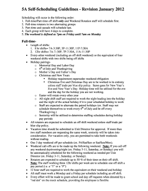 Fillable Online Employee Scheduling Example: 8 hours a day, 7 days a ...