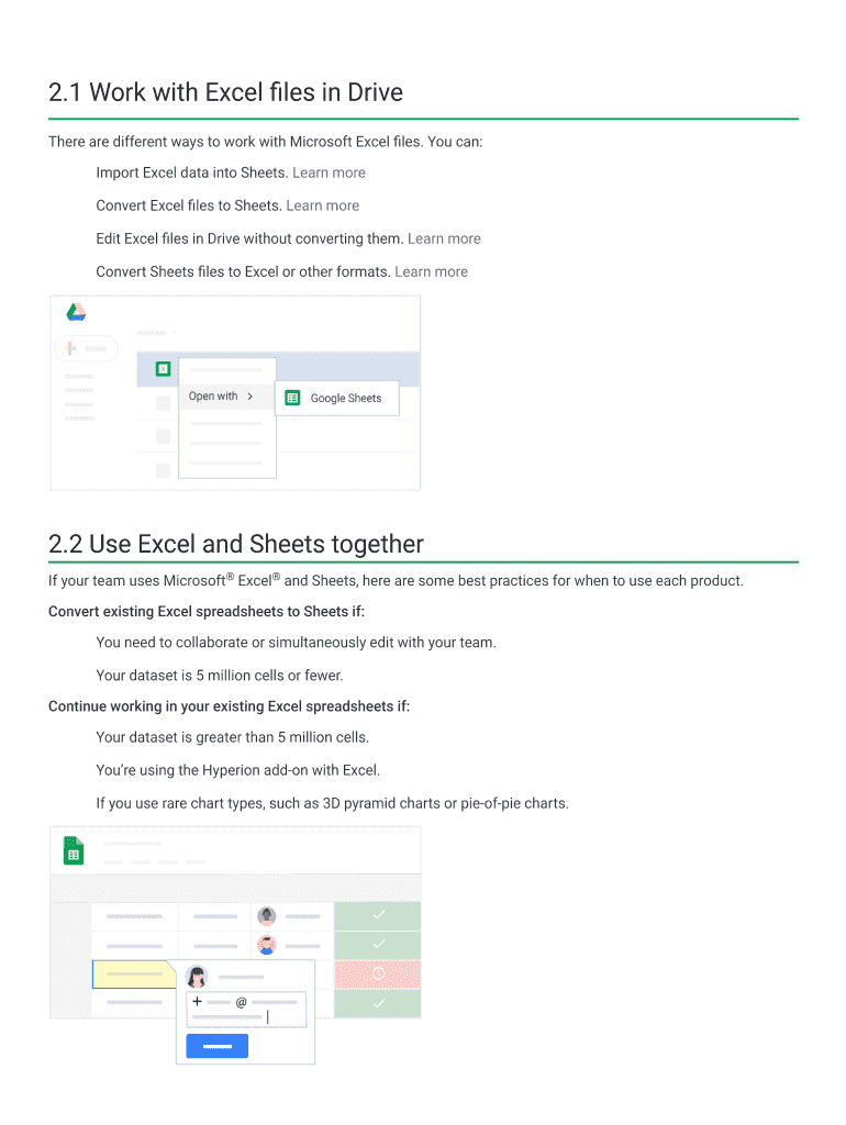 Fillable Online 2. Sheets and Excel best practices - Docs Editors Help ...