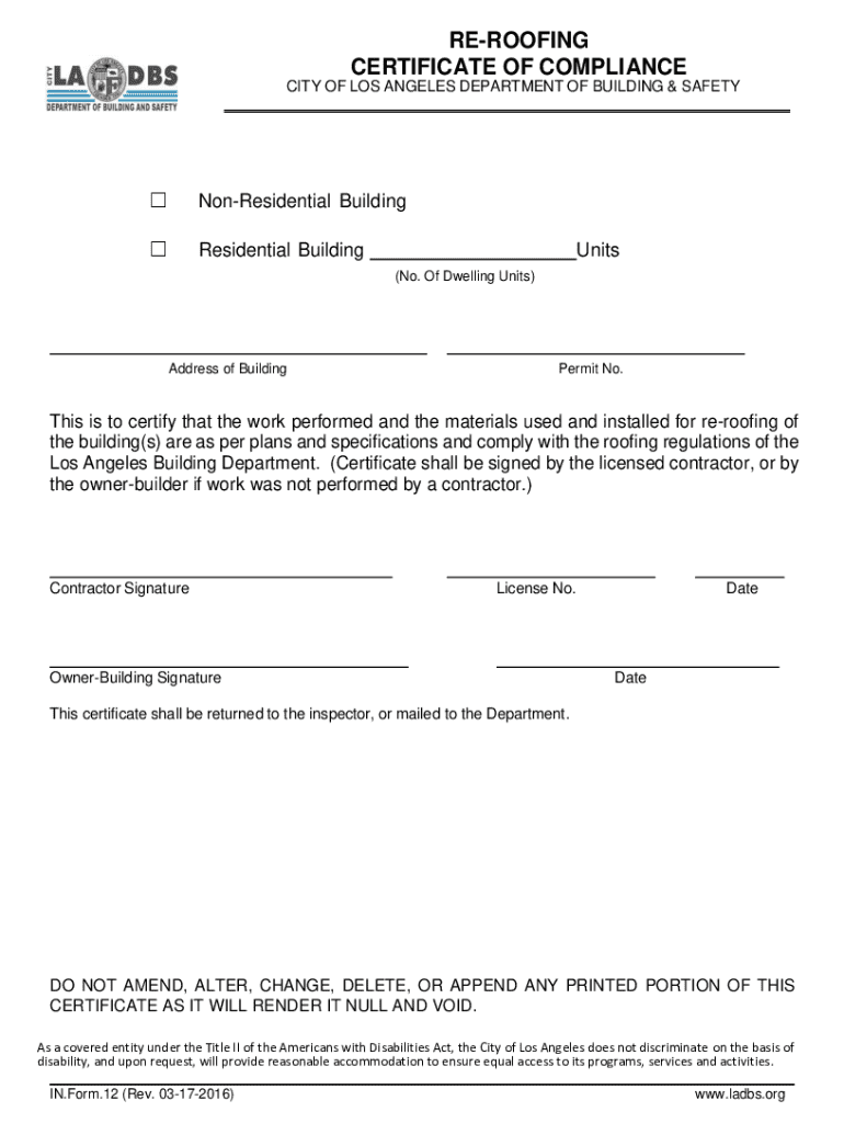 CA LADBS INForm12 - Fill Online, Printable, Fillable, Blank - pdfFiller