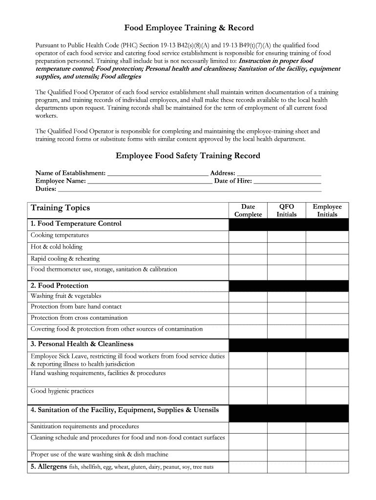 Fillable Online 7 Printable employee training template excel Forms ...