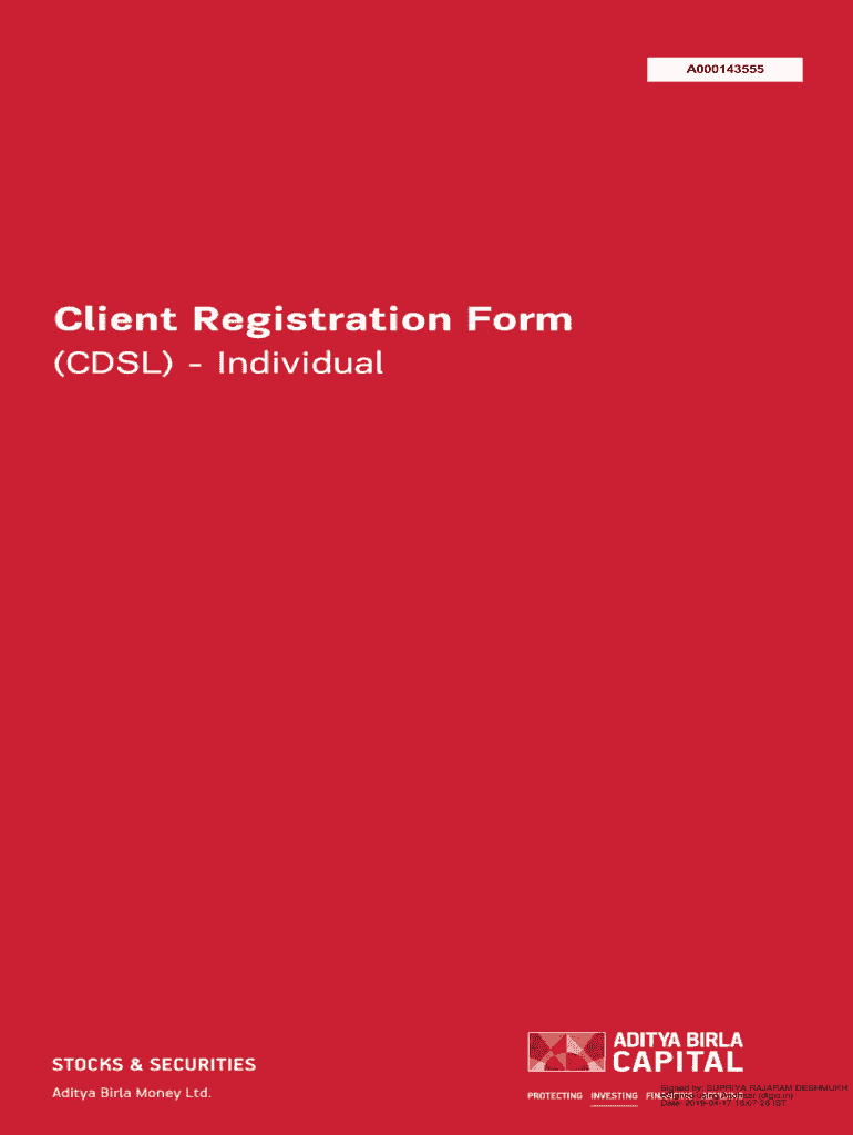 Fillable Online A000143555 - Aditya Birla Capital - Aditya Birla Money ...