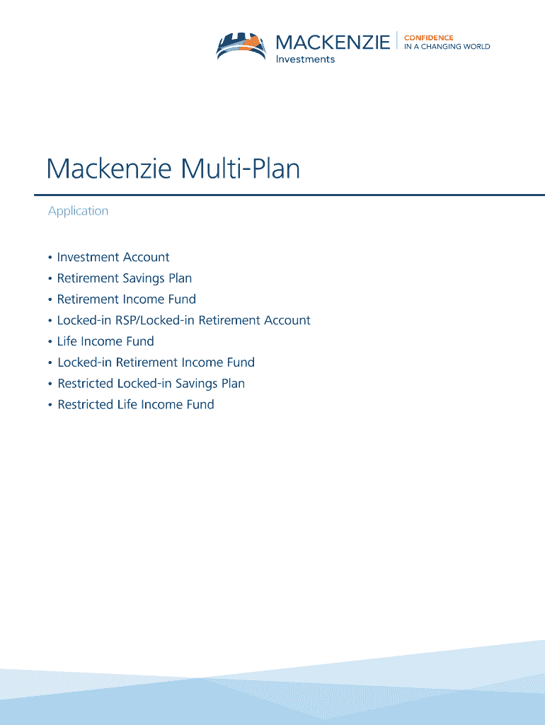 Fillable Online Mackenzie Multi-Plan Application. Use this form to open ...