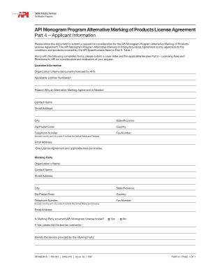 Fillable Online API Monogram Program Alternative Marking of Products ...