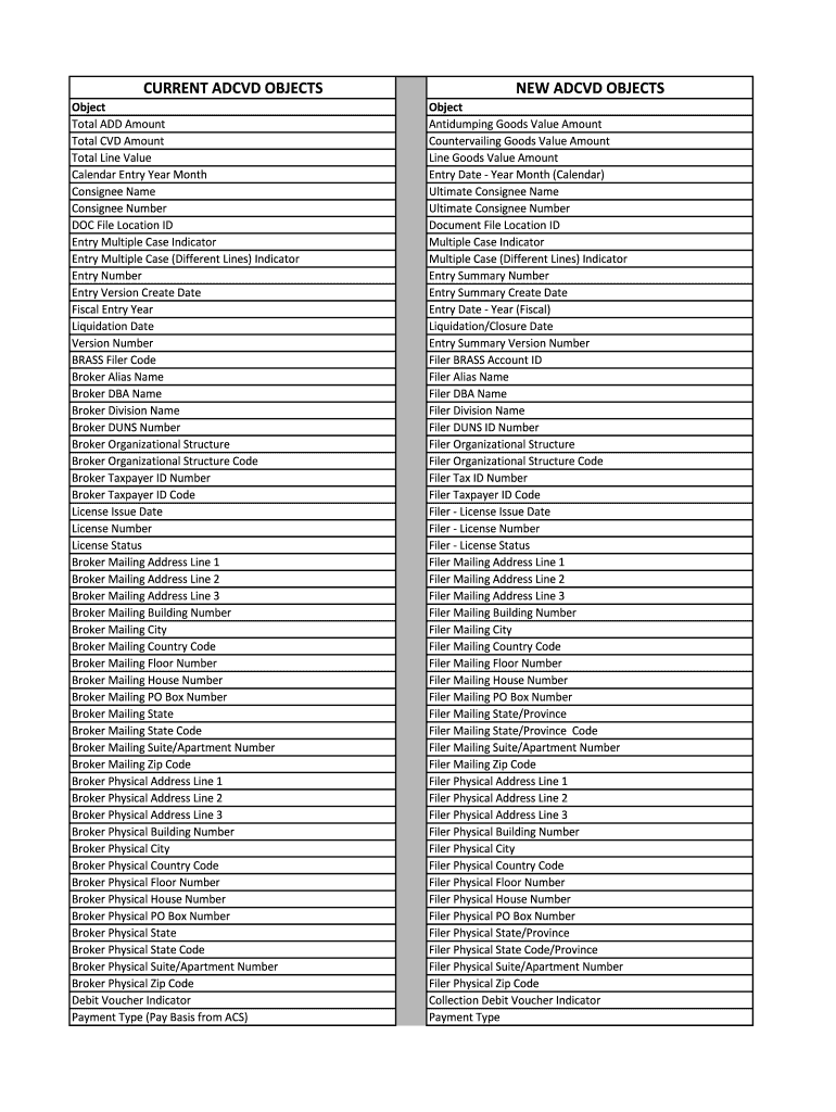 Fillable Online ACE Reports Information NoticeU.S. Customs and Border ...