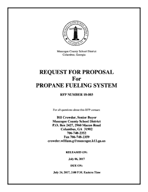 Fillable Online muscogee k12 ga REQUEST FOR PROPOSAL For PROPANE ...
