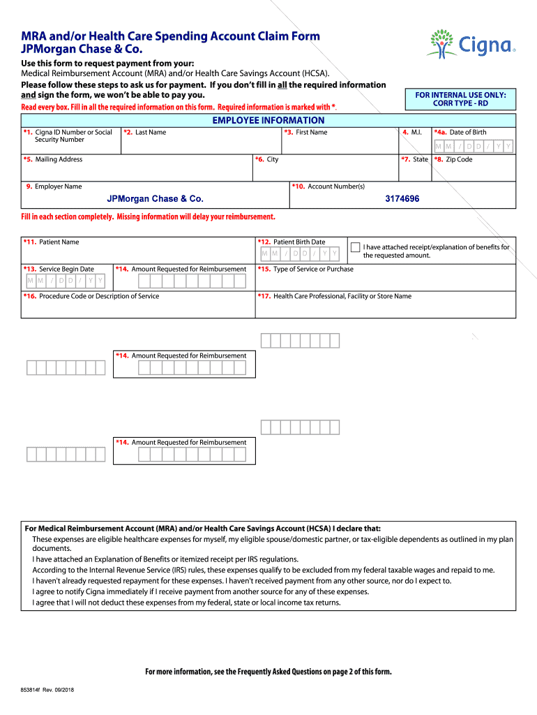 MRA and HCSA Claim Form - Blank Fillable Template | Fill Out, Print ...