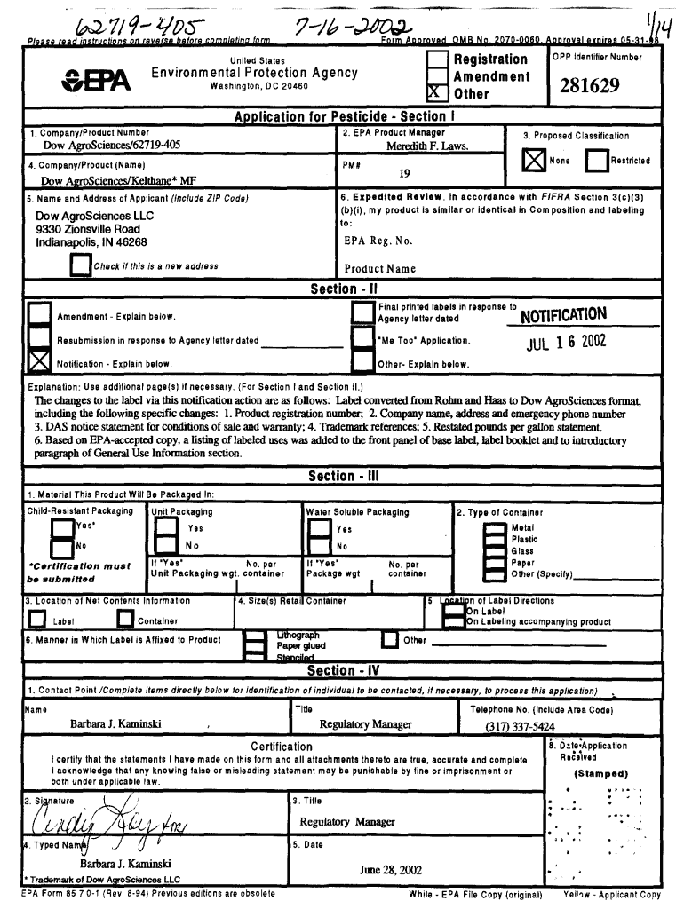 Fillable Online U.S. EPA, Pesticide Product Label, KELTHANE MF ...