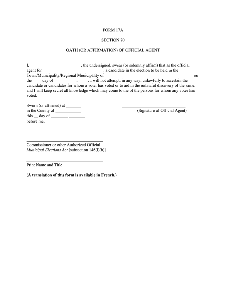 Fillable Online FORM 17AOATH Fax Email Print - pdfFiller