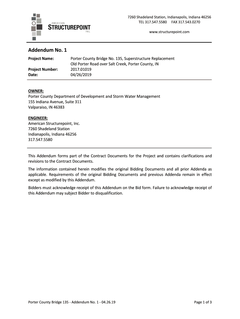Fillable Online Addendum No. 1 BlueSky Early Action Utility Relocation and ... Fax Email Print ...