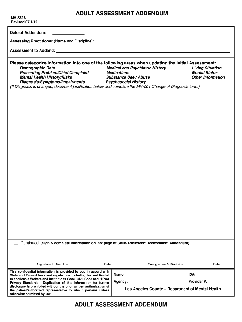 Fillable Online file lacounty adult assessment addendum adult ...