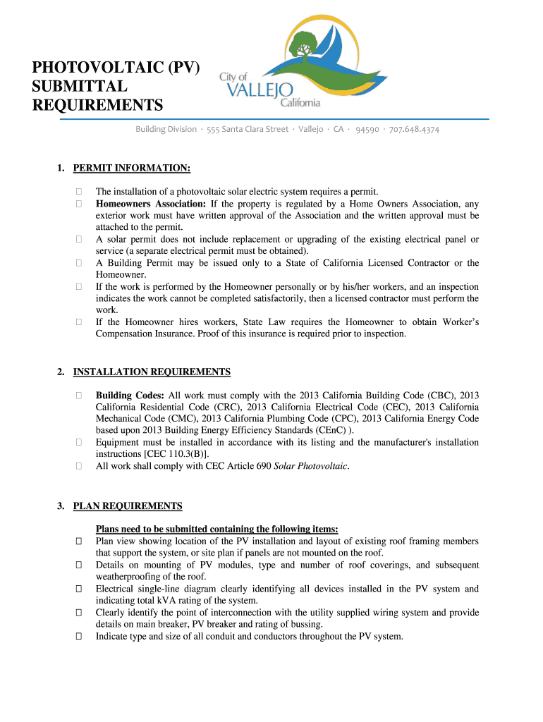 Fillable Online Photovoltaic / Solar Permits and Guidelines - Planning and ... Fax Email Print ...