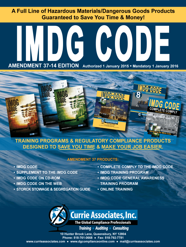 International Maritime Dangerous Goods Code Pdf - Fill Online ...