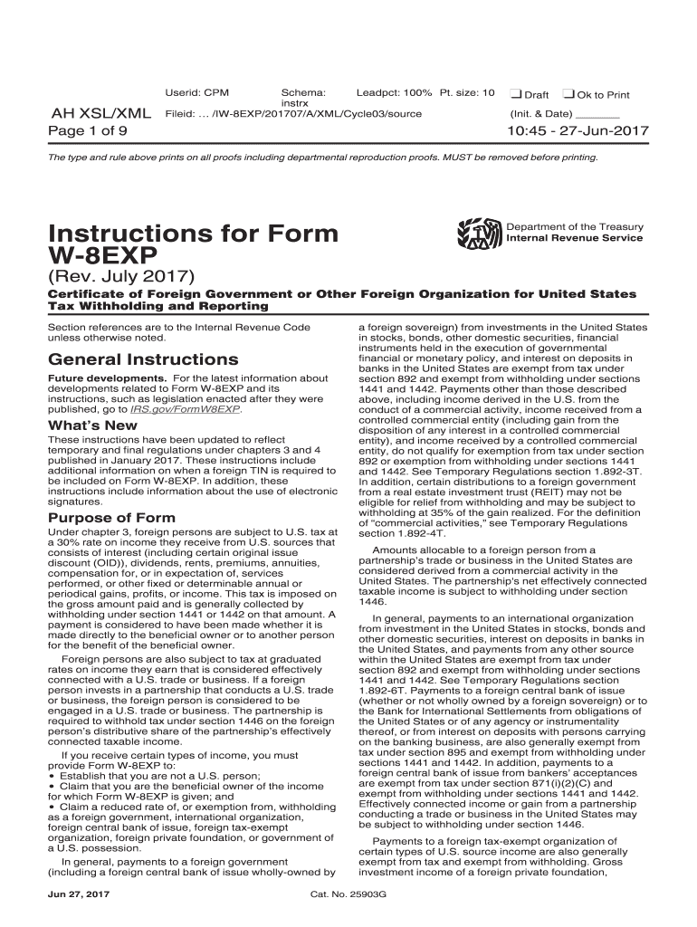 Fillable Online Form W-8EXP - SPIE Fax Email Print - pdfFiller