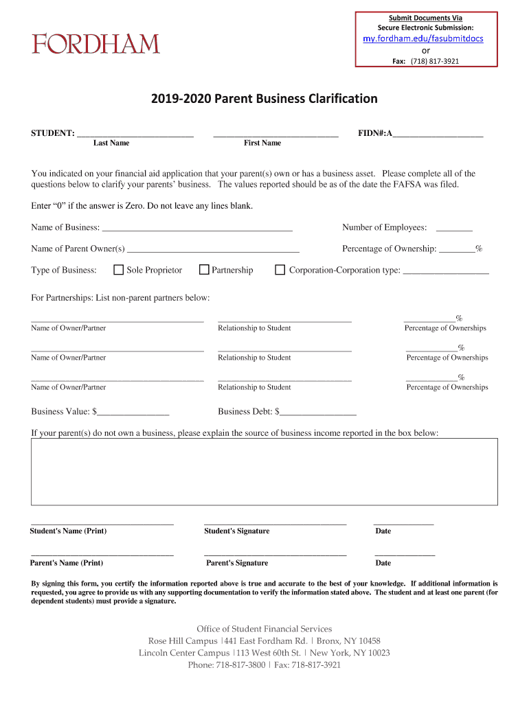 Fillable Online 2018-2019 Parent Asset Clarification Form Fax Email Print - pdfFiller
