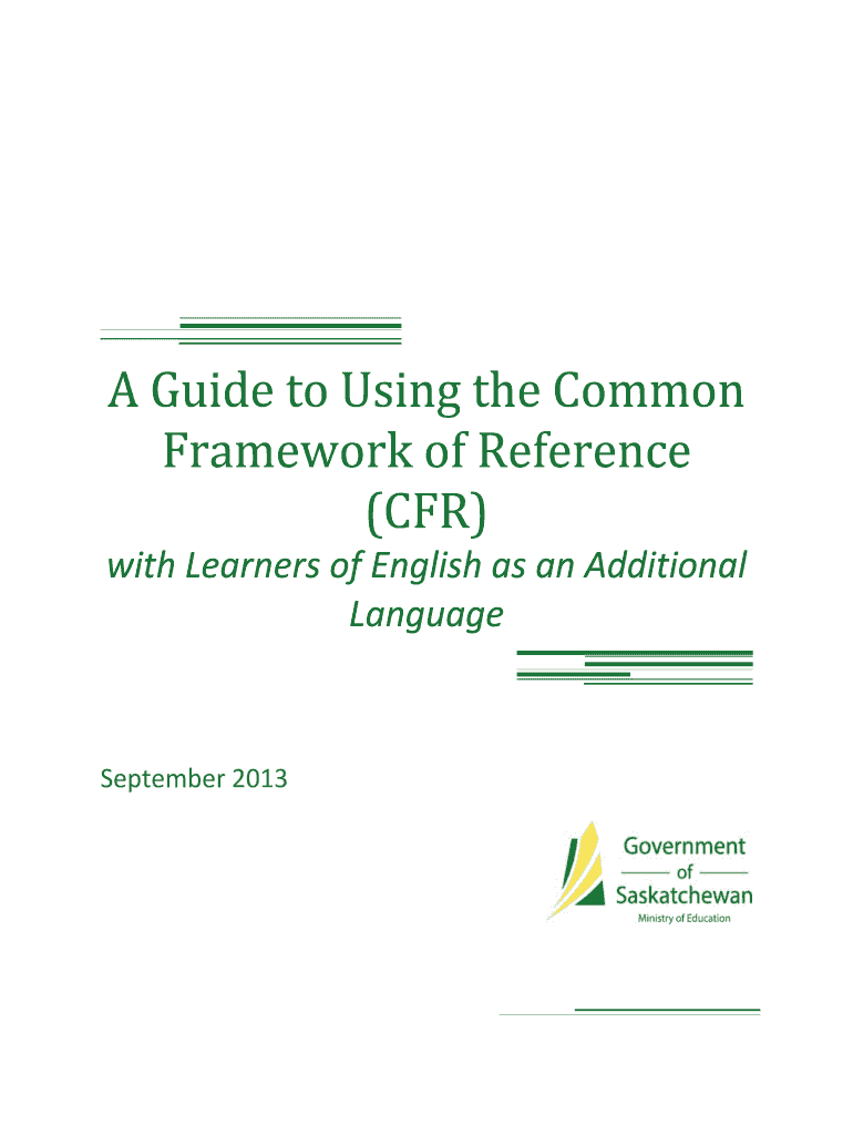 Fillable Online A Guide to Using the Common Framework of Reference (CFR ...