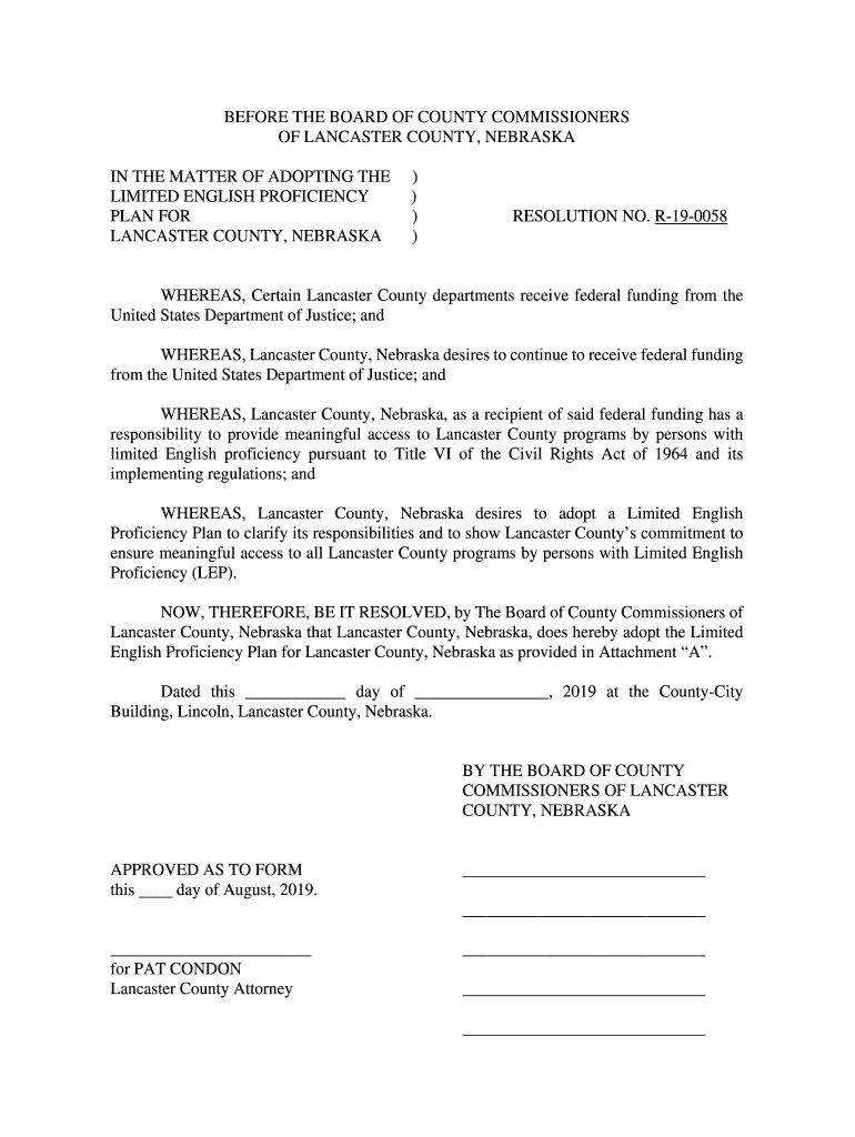 Fillable Online lancaster ne Limited English Proficiency Plan ...