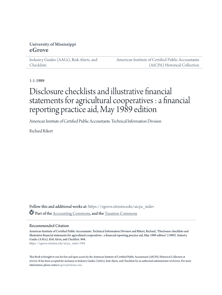 Fillable Online Disclosure checklists and illustrative financial ...