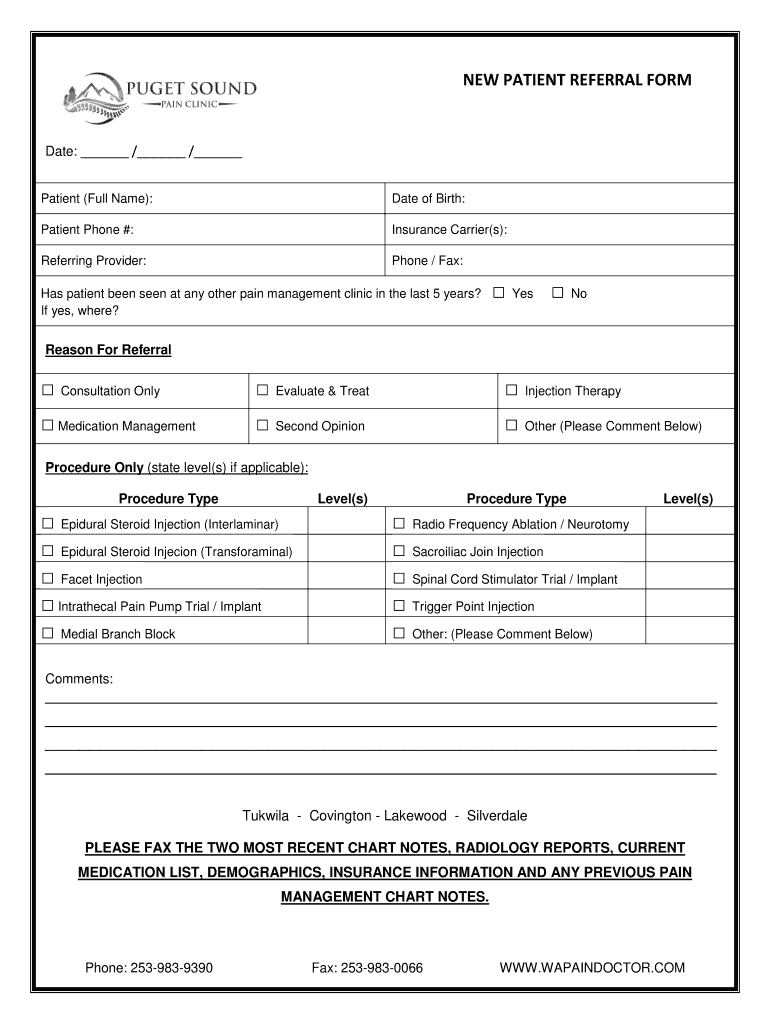 Fillable Online New Patient Pain Management Form - Antebi Health Fax ...