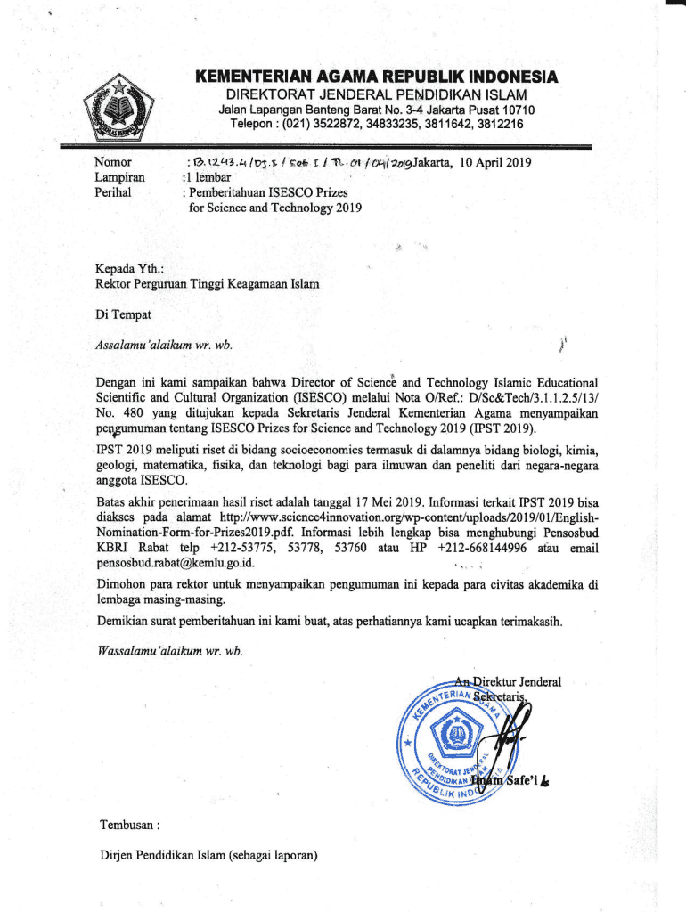 Fillable Online pendis kemenag go kementerian agama republik indonesia ...