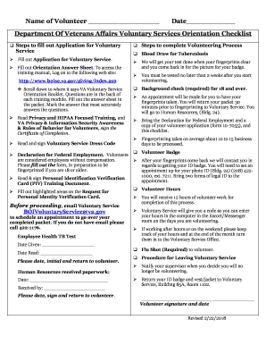 Fillable Online Department Of Veterans Affairs Voluntary Services ...