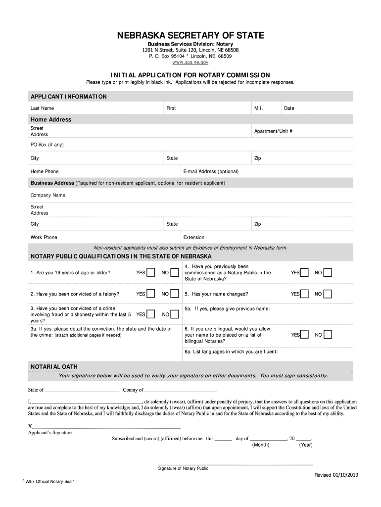 Fillable Online Nebraska Notary Application Fax Email Print - pdfFiller