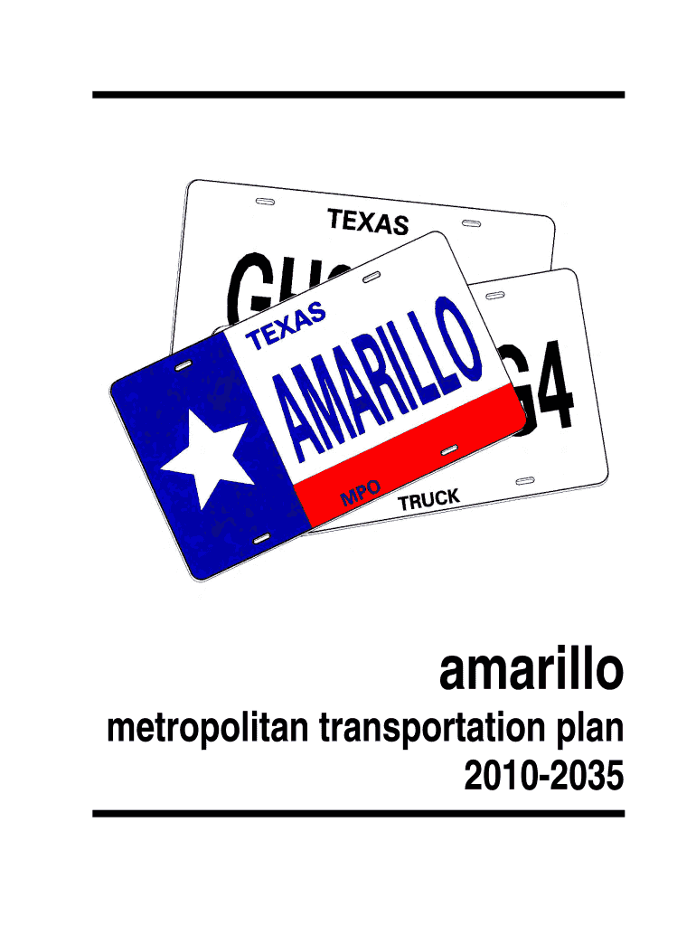 Fillable Online Metropolitan Transportation PlanAmarillo NewsCity of ...