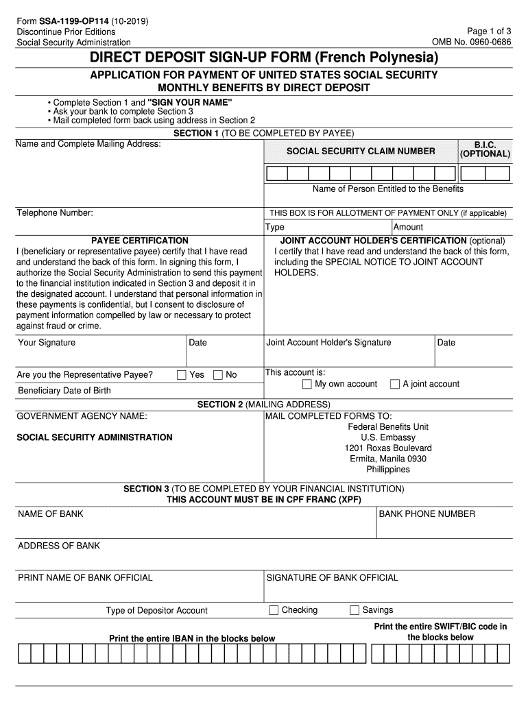 Fillable Online DIRECT DEPOSIT SIGN-UP FORM (French Polynesia) Fax ...