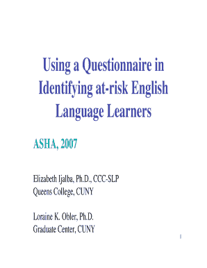 Fillable Online Using a Questionnaire in Identifying at-risk English ...