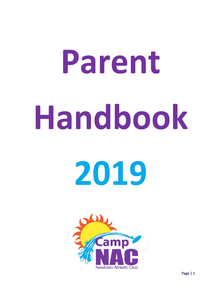 Fillable Online Parent Handbook Table of Contents - Page 1 Preschool Fax Email Print - pdfFiller