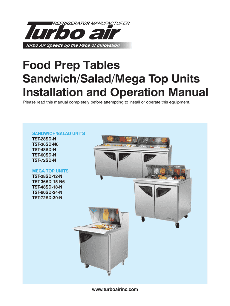 Fillable Online Food Prep Tables Mega Top Sandwich/Salad Units ... Fax ...