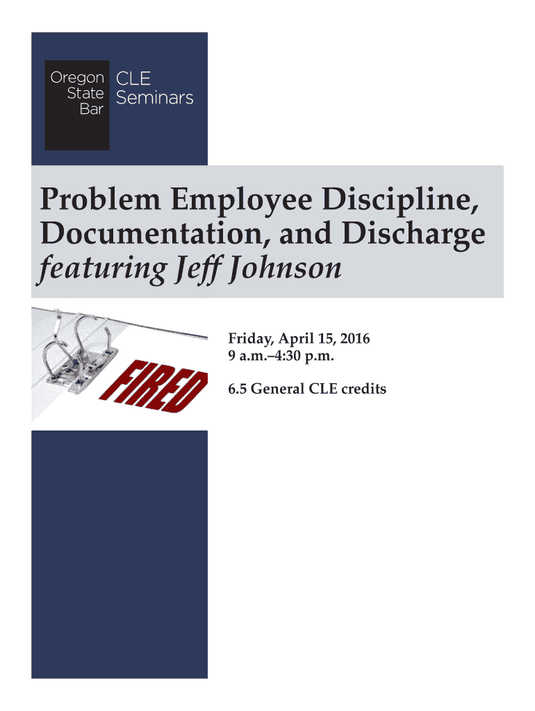 Fillable Online Problem Employee Discipline, Documentation, and ...