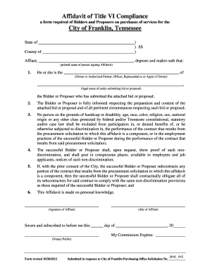 Fillable Online Affidavit of Title VI Compliance Fax Email Print ...