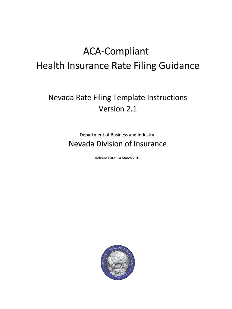 Fillable Online doi nv 2018 ACA-Compliant Health Insurance Rate Filing ...