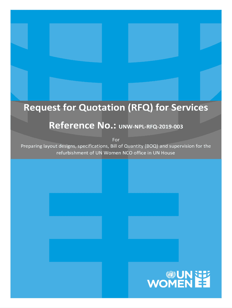 Fillable Online Request For Quotation Rfq For Services Template Fax