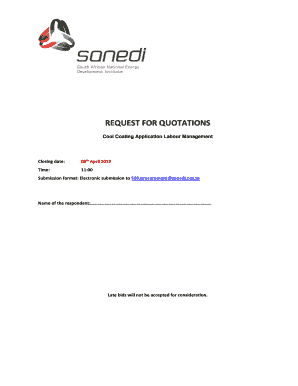 Fillable Online Request for Quotation for Catering Services - Tender ...