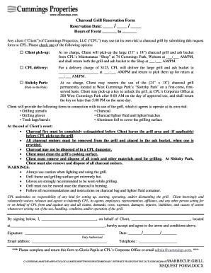 Fillable Online REQUEST FORM.DOCX Charcoal Grill Reservation Form ...