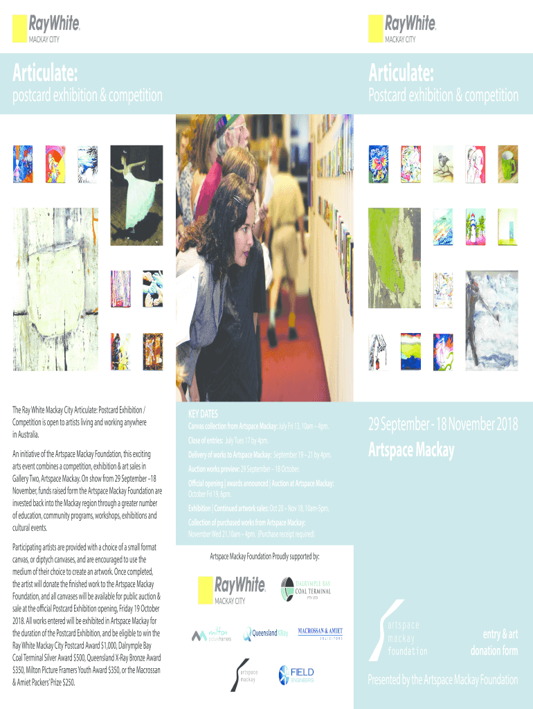 Fillable Online Ray White Mackay City ARTICULATE: Postcard Exhibition ...