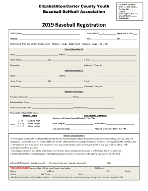 Fillable Online Baseball-Softball Association Fax Email Print - pdfFiller
