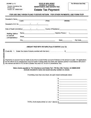 Fillable Online Inheritance Tax - State of NJ Fax Email Print - pdfFiller