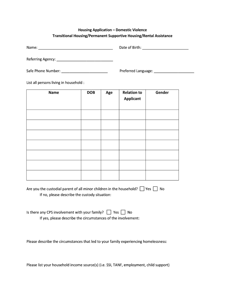 Fillable Online Domestic Violence and Homelessness - HUD Exchange Fax ...