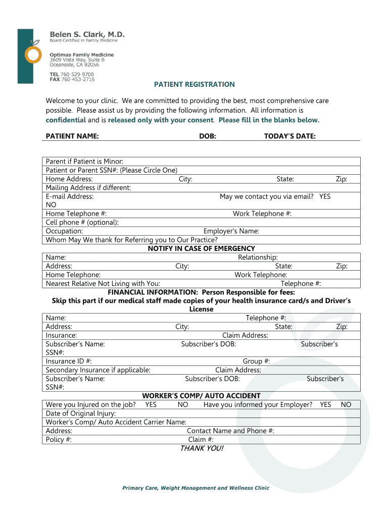 Fillable Online New Patient Packet and Signature Forms - Albany Area ...