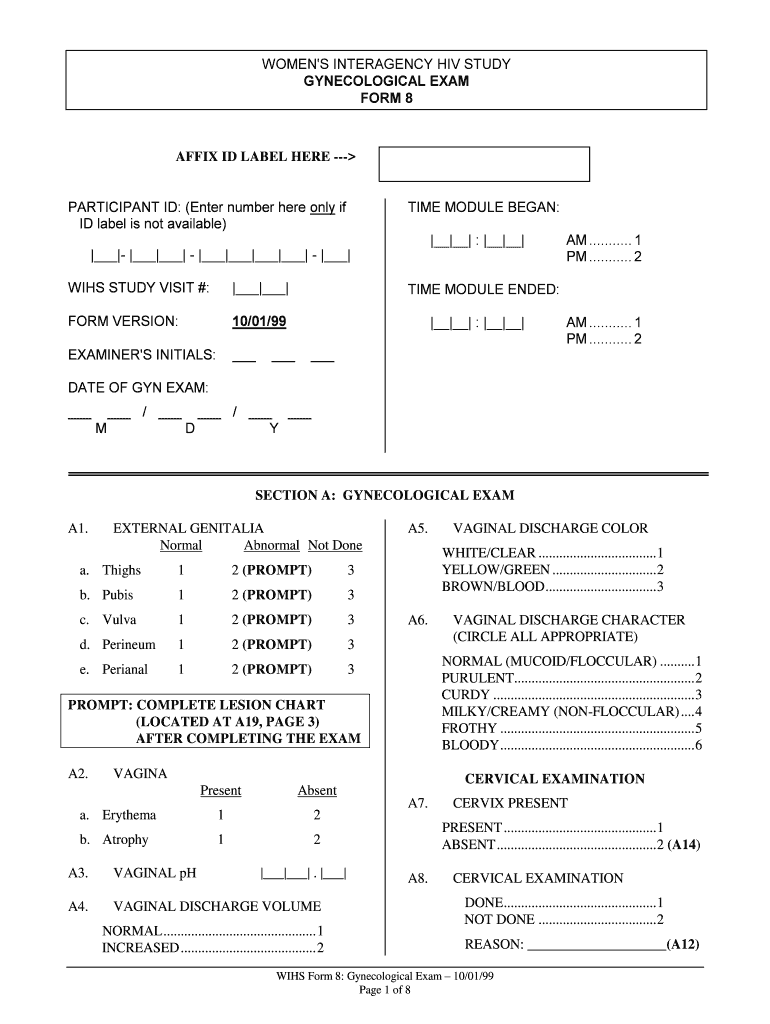Fillable Online statepi jhsph Pelvic Exam Form Fax Email Print - pdfFiller