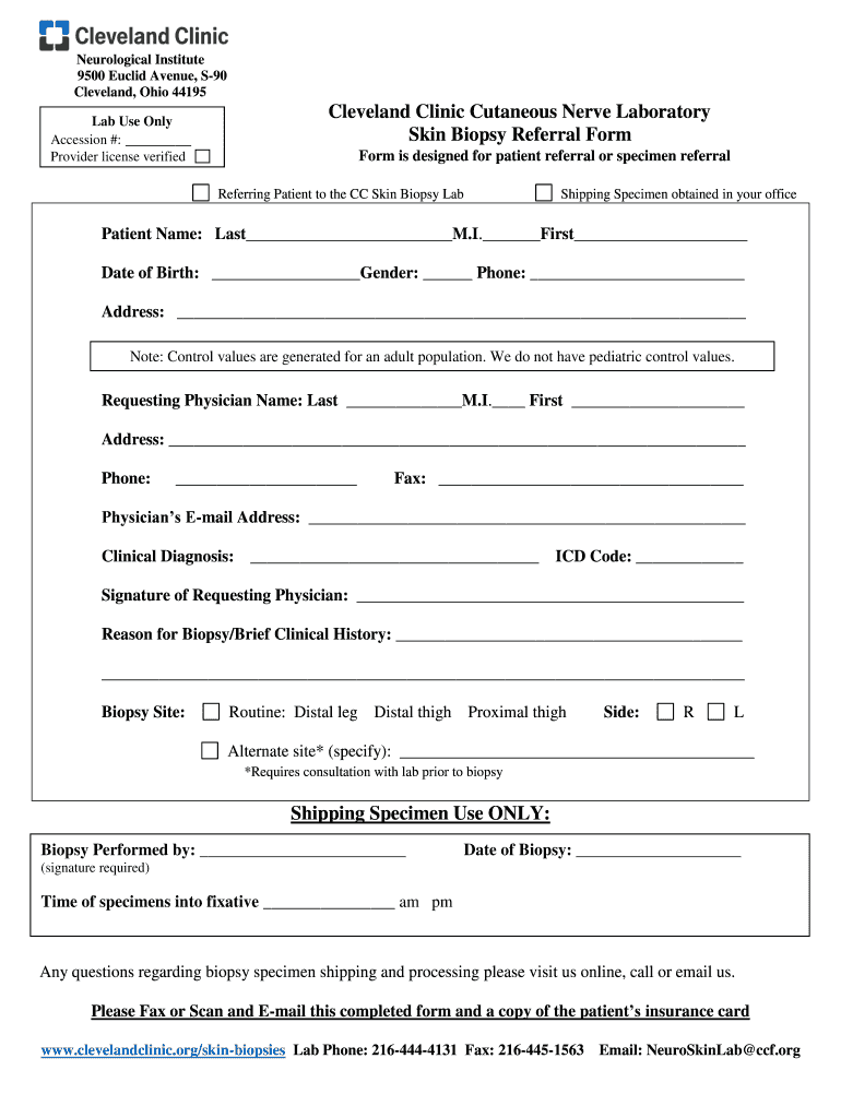 Cleveland Clinic Referral Form - Fill Online, Printable, Fillable ...