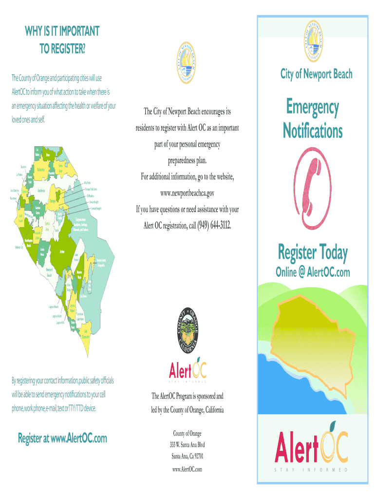 Fillable Online AlertOC OUTSIDE rev - City of Newport Beach Fax Email ...