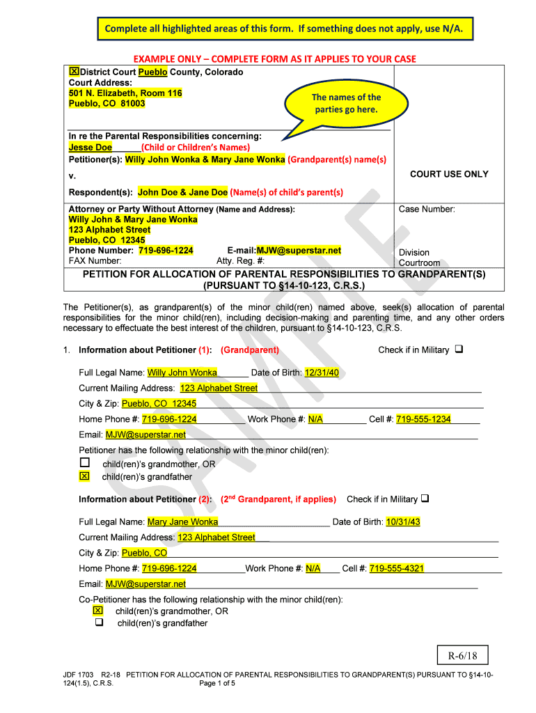 Fillable Online 2.0 Petition for Allocation of Parental ...